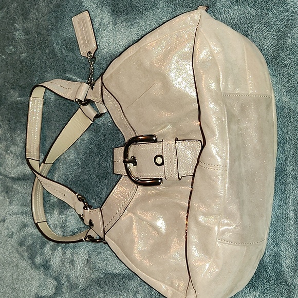 Coach | Bags | Coach Light Pink Shimmering Mini Handbag Champagne Pink ...